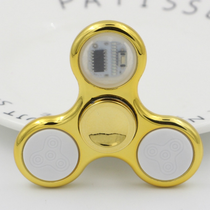Plating Luminous Fidget Spinner LED Flash Light Various Patterns Change ...
