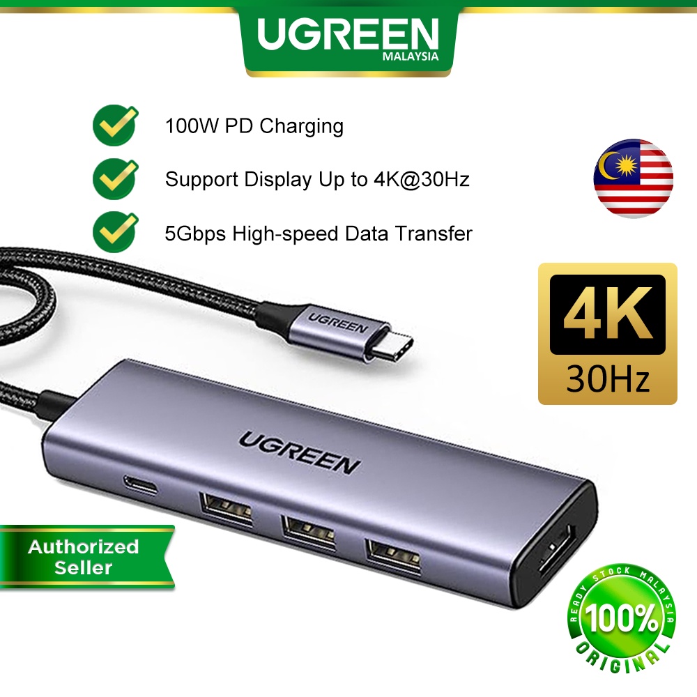 UGREEN 5 in 1 Type C Hub USB 3.1 Adapter Dock 4K HDMI Port USB 3.0 Ports 100W USB C PD 100W ...