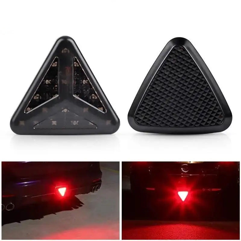 12V Triangle Tail Brake Light Rear Stop Lamp Smoked Red Car Style For ...