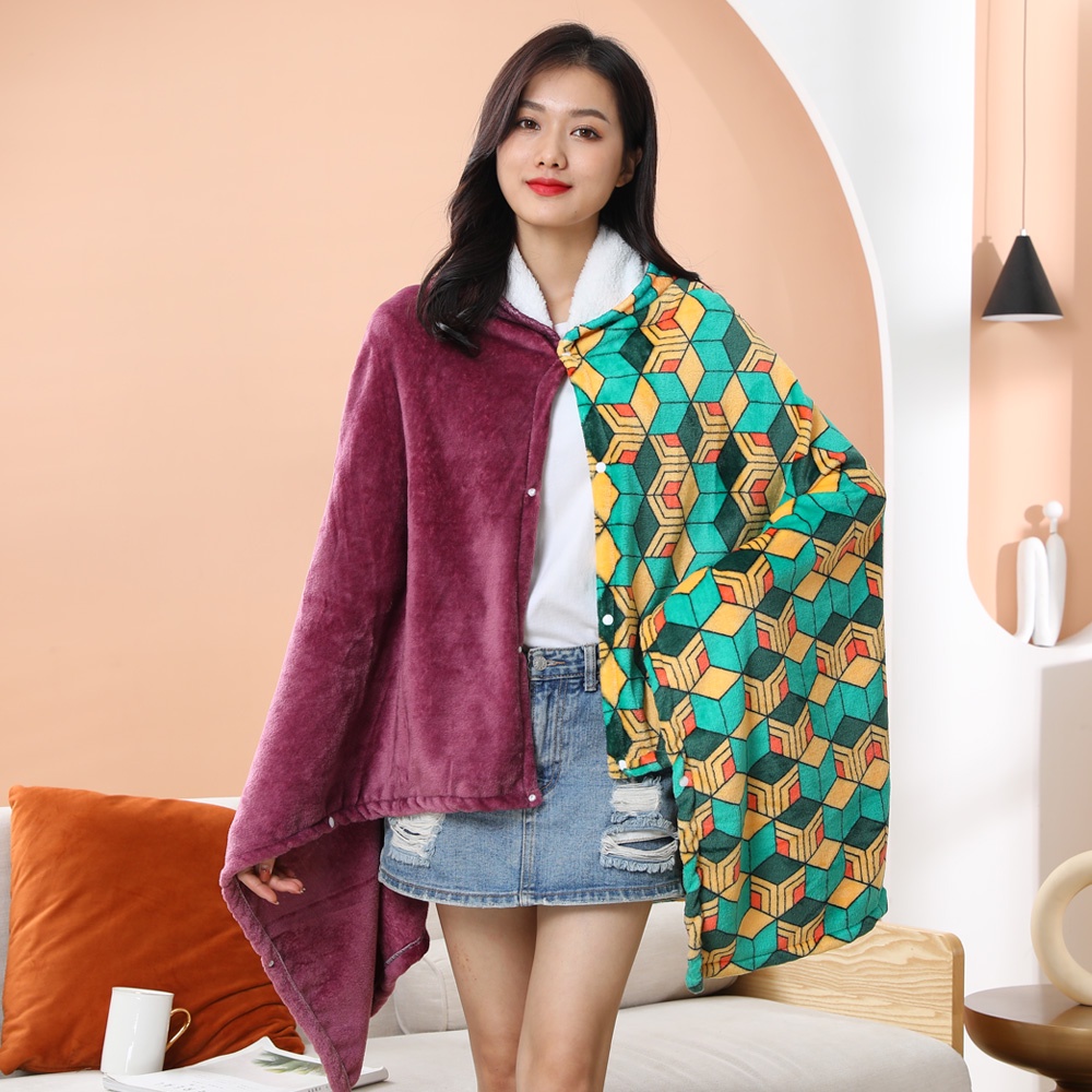 Anime Blanket Cloak Demon Slayer Home Costume Adult Hoodie Bathrobe ...