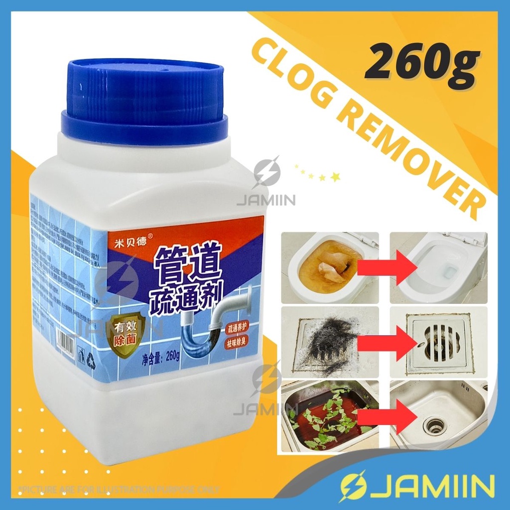 260g Clog Remover Sinki Tersumbat Clog Remover Powder Drain Sink Pipe ...