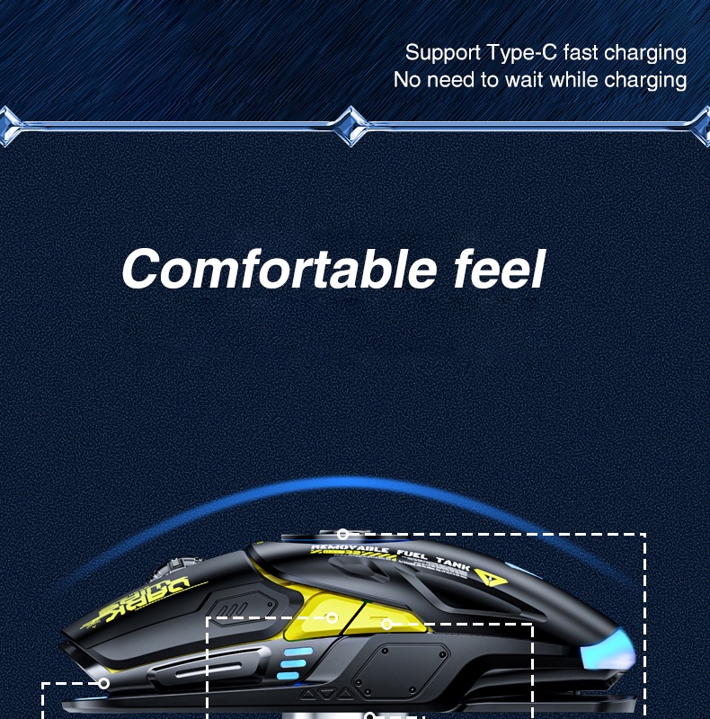 H530 Newest Wireless Mouse Four-Mode Decompress Charging Gyro Mouse ...