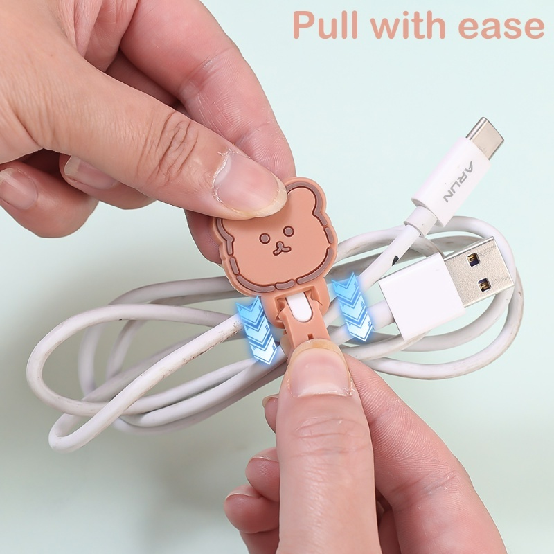 Soft Silicone Data Cable Management Straps Binding Storage Rope ...