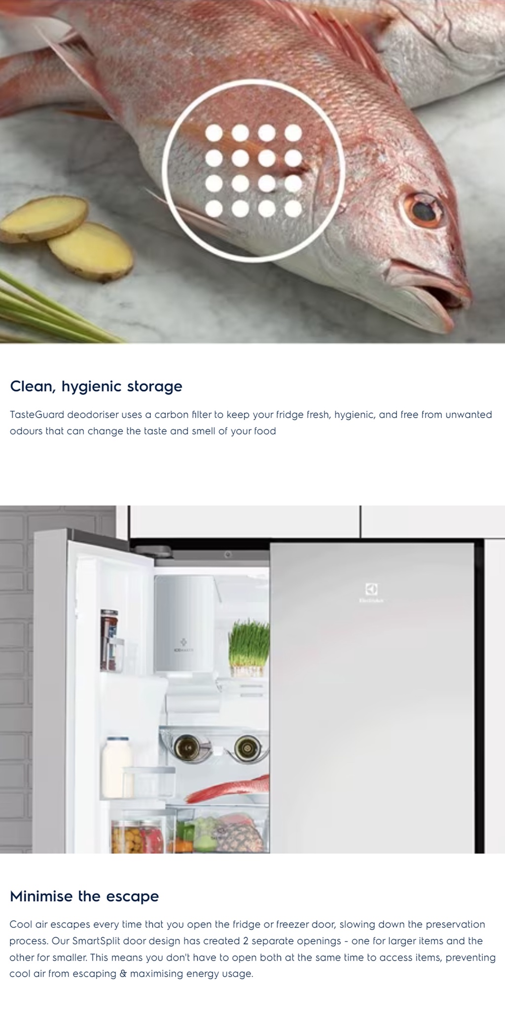 Electrolux EQE6879A-B 609L French door refrigerator UltimateTaste 900 ...