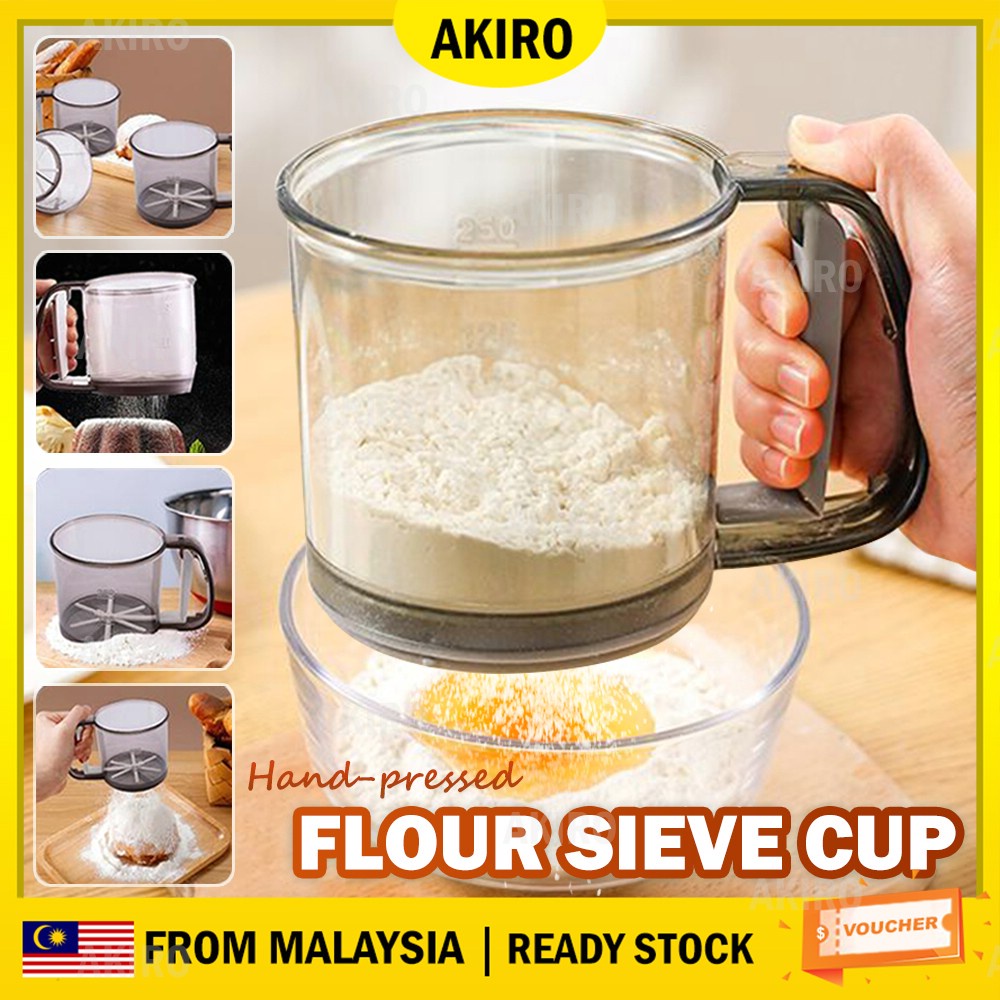 AKIRO Kitchen Sieve Cup Flour Baking Tool Icing Sugar Mesh Sieve ...