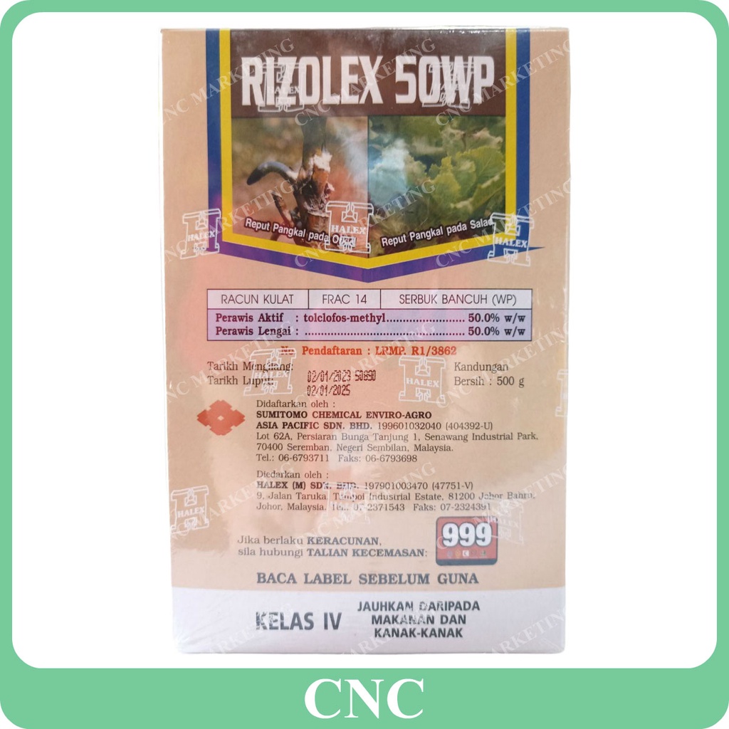 500GM Rizolex 50WP Toclofos Methyl 50% Reput Pangkal Akar Halex ...
