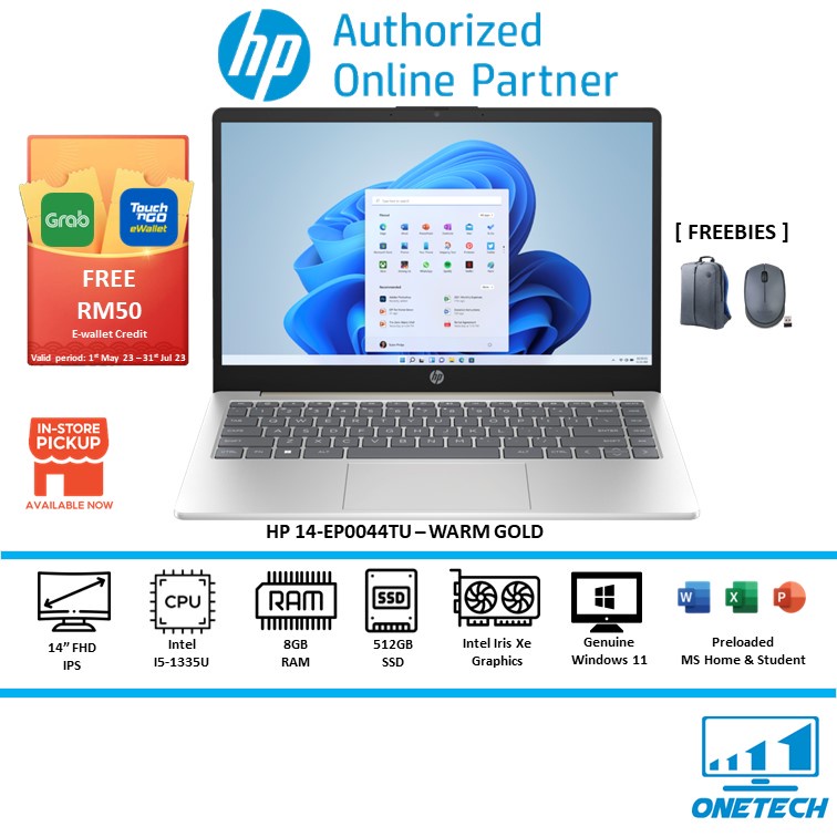 HP 14-EP0044TU / 14-EP0045TU Notebook (14" IPS FHD/i5-1335U/8GB/512GB ...