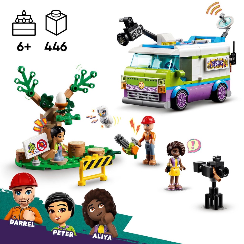 LEGO 41749 Friends Newsroom Van Building Toy Set (446 Pieces) | Shopee ...