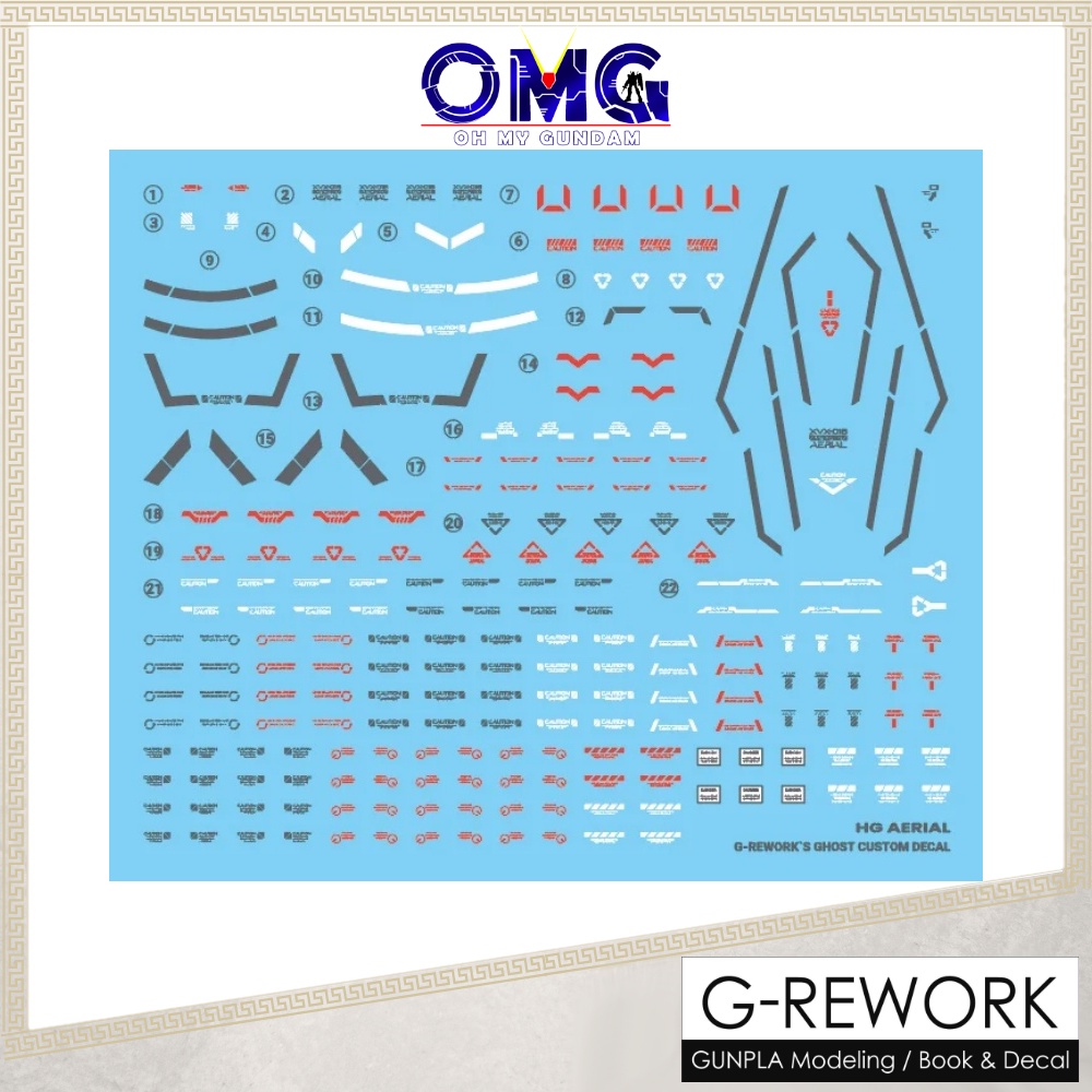 G-Rework HG Aerial Gundam Water Decal CD-H-WM03 G Rework Water Decals ...