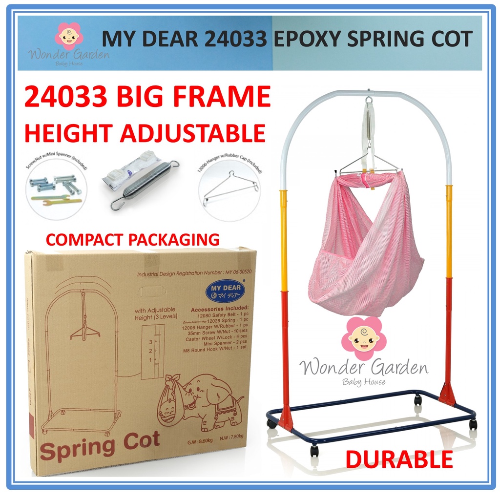 My Dear 24033 Height Adjustable Epoxy Spring Cot (Buaian Besi) | Shopee ...