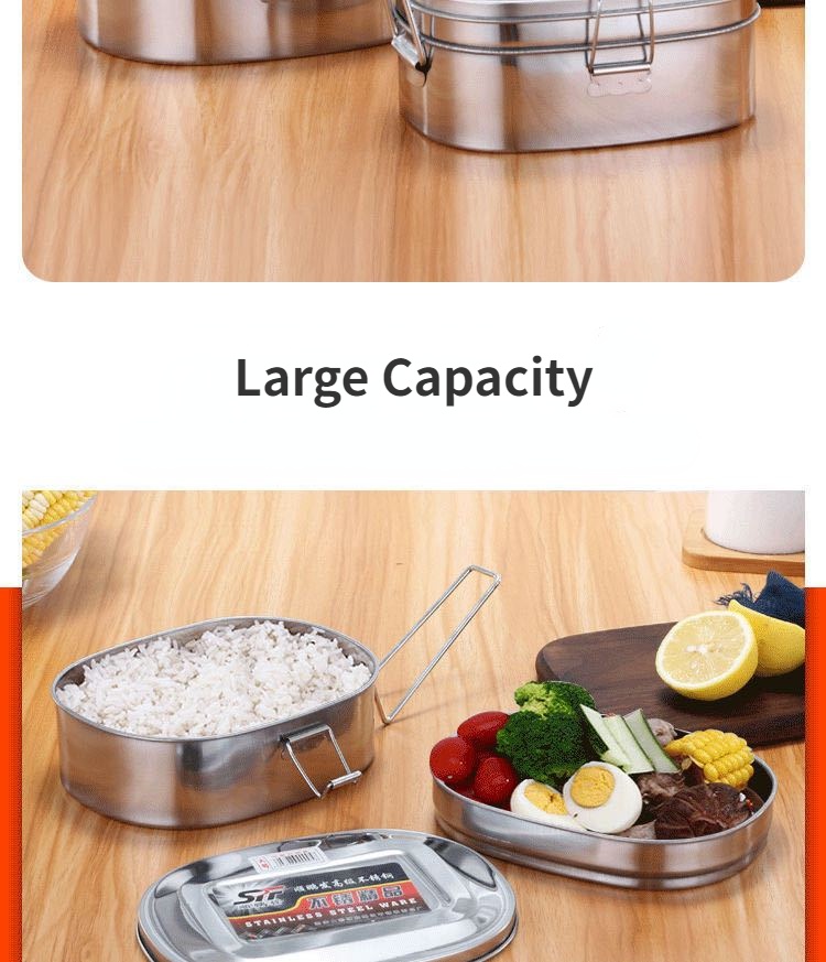 Stainless Steel Lunch Box Student Bento Box Square Multi-layer Steamed ...