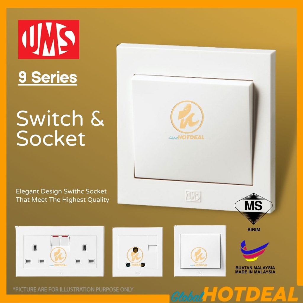 (SIRIM) UMS 9 SERIES Switch Socket Extension Outlet Plug Switches Power ...