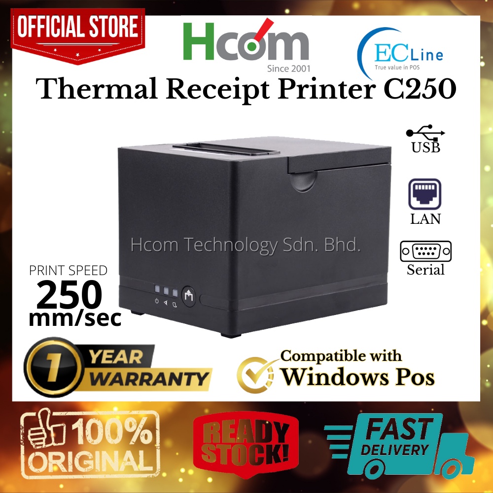 EC Line EC-PM-C250 Thermal Receipt Printer With USB + Serial + LAN ...