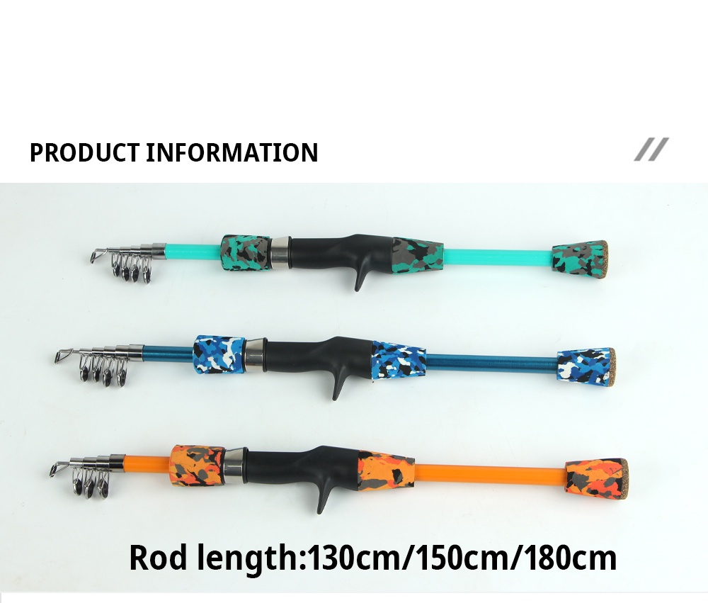 FTK 1.3M-1.8M Casting Fishing Rods For Kids Beginner Fiber Glass ...