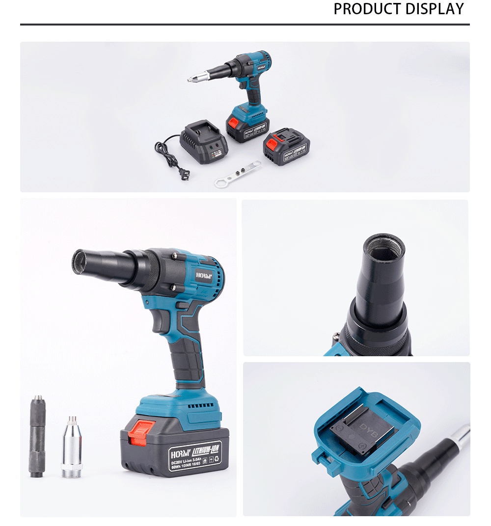 Brushless Electric Rivet Gun Rivet Nut Gun Power Cordless Rechargeable ...