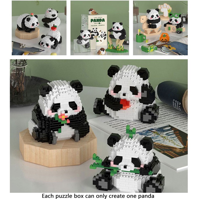 Micro Panda Blocks Build Your Own Adorable Panda Figurine, Available In ...