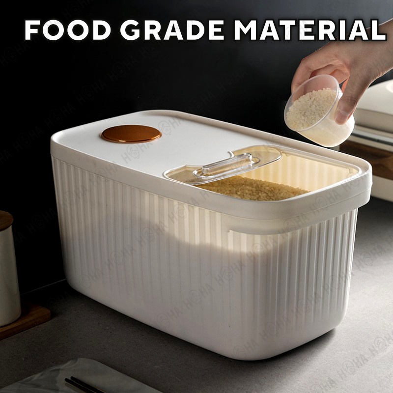 【Free Cup】5kg 10kg Rice Storage Box Container Minimalist Bucket ...