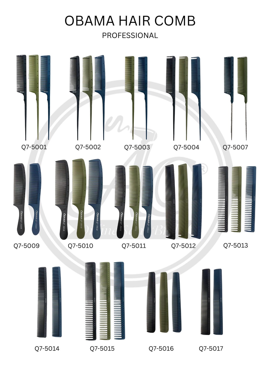 Obama Carbon Antistatic Barber Salon Comb Nano Carbon Heat Resistant ...