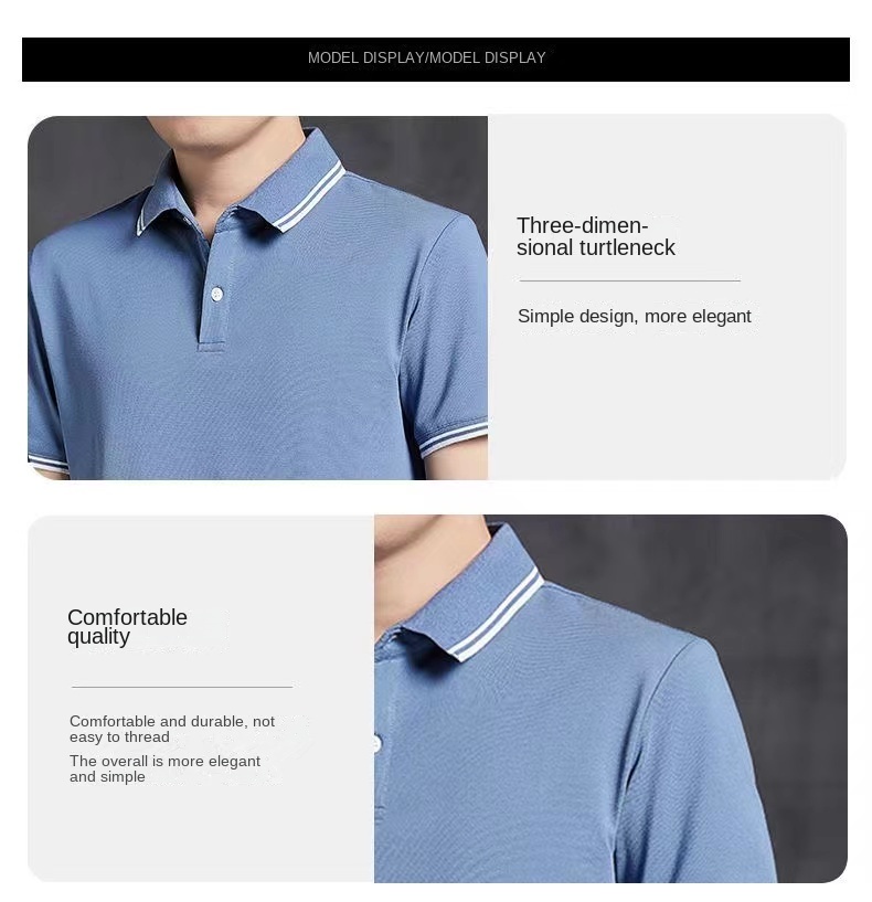Comfy Plain Polo Shirt Men Causal Polo T Shirt Men Oversize Lapel Short ...