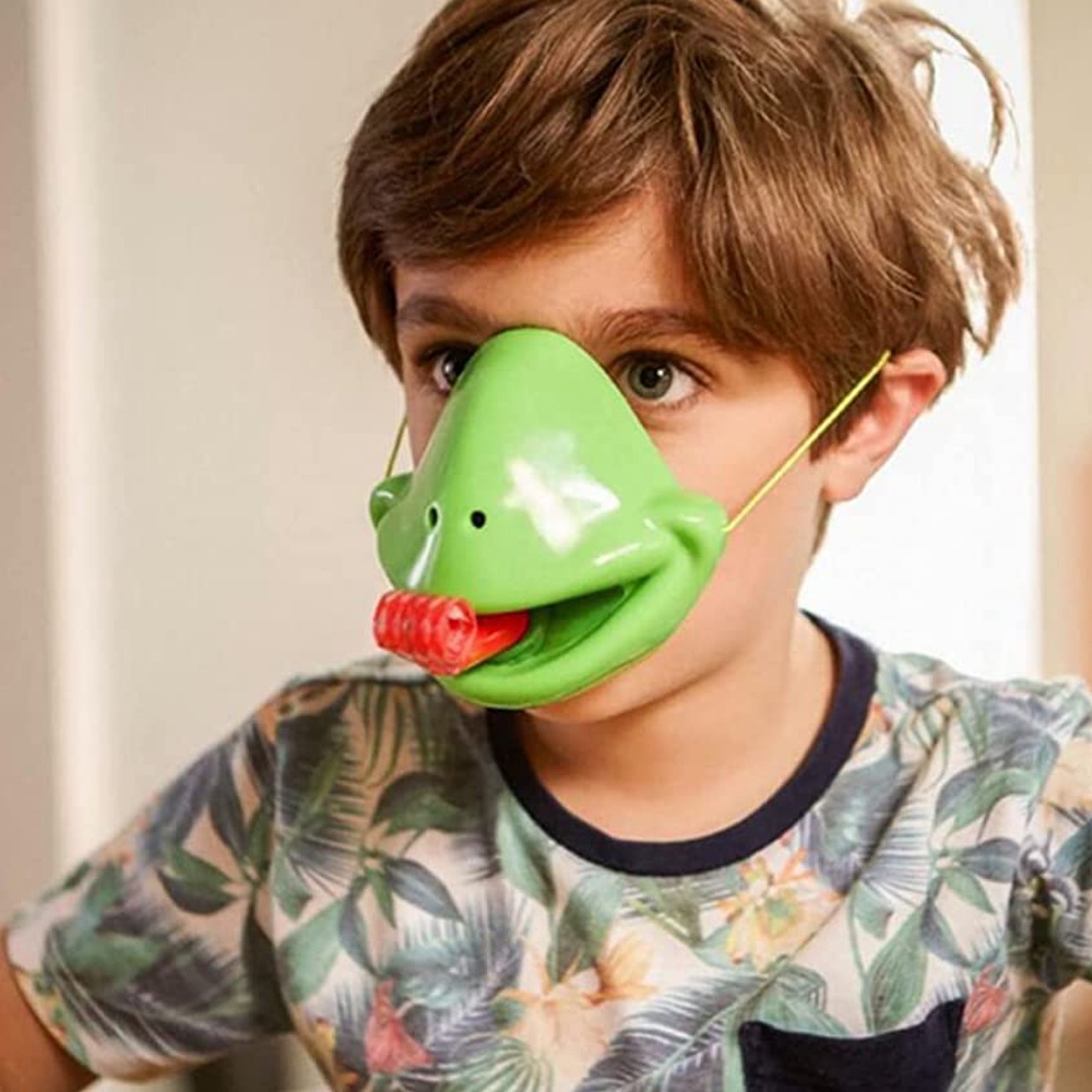 Frog Tongue-Sticking TikTok Same Funny Toy Lizards Mask Two-player Card ...