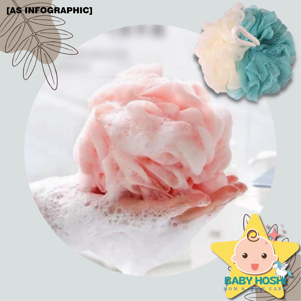 [BH] Bath Sponge Ball Round Scrub Exfoliating Skin Smooth Loofah ...