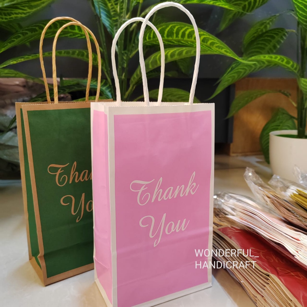 100PCS CRAFT PAPER BEG size air kotak besar 20.5cmx12cmx7cm Gift Bag ...