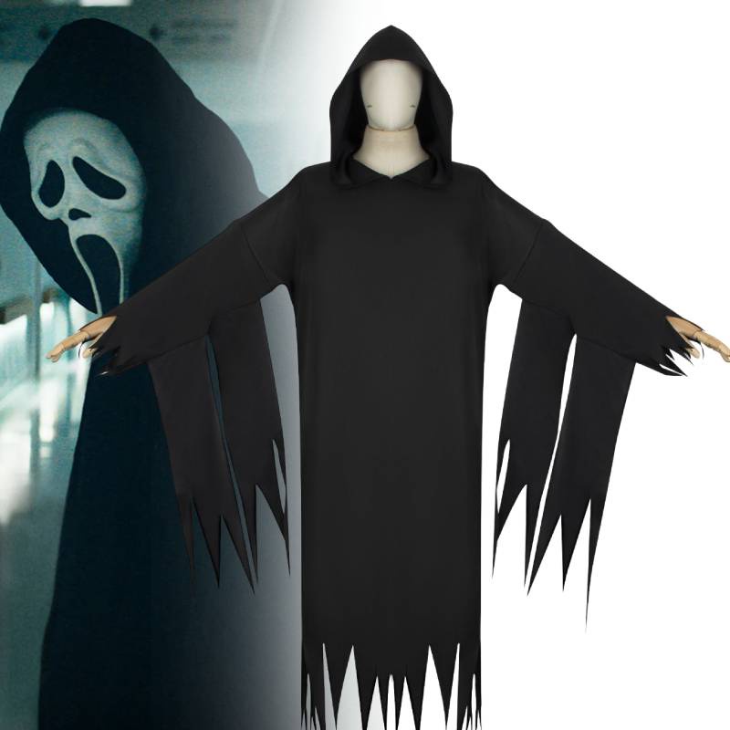 Horror Scream VI Grimace Killer Cosplay Black Cloak Cosplay Costume ...