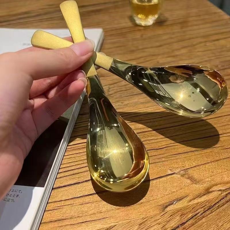 Stainless steel spoon ins thickened count spoon for eating and drinking ...