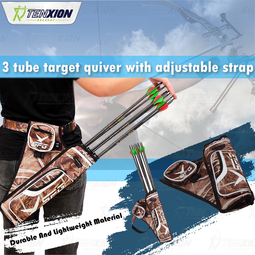 TenXion Archery SF Premium 3 Tube Target Quiver Adjustable Strap Waist ...