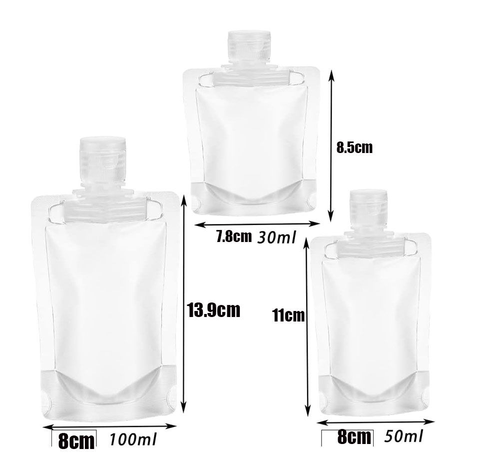 Refillable Squeeze Pouch 30/50/100 ML Travel Size Refillable Empty ...