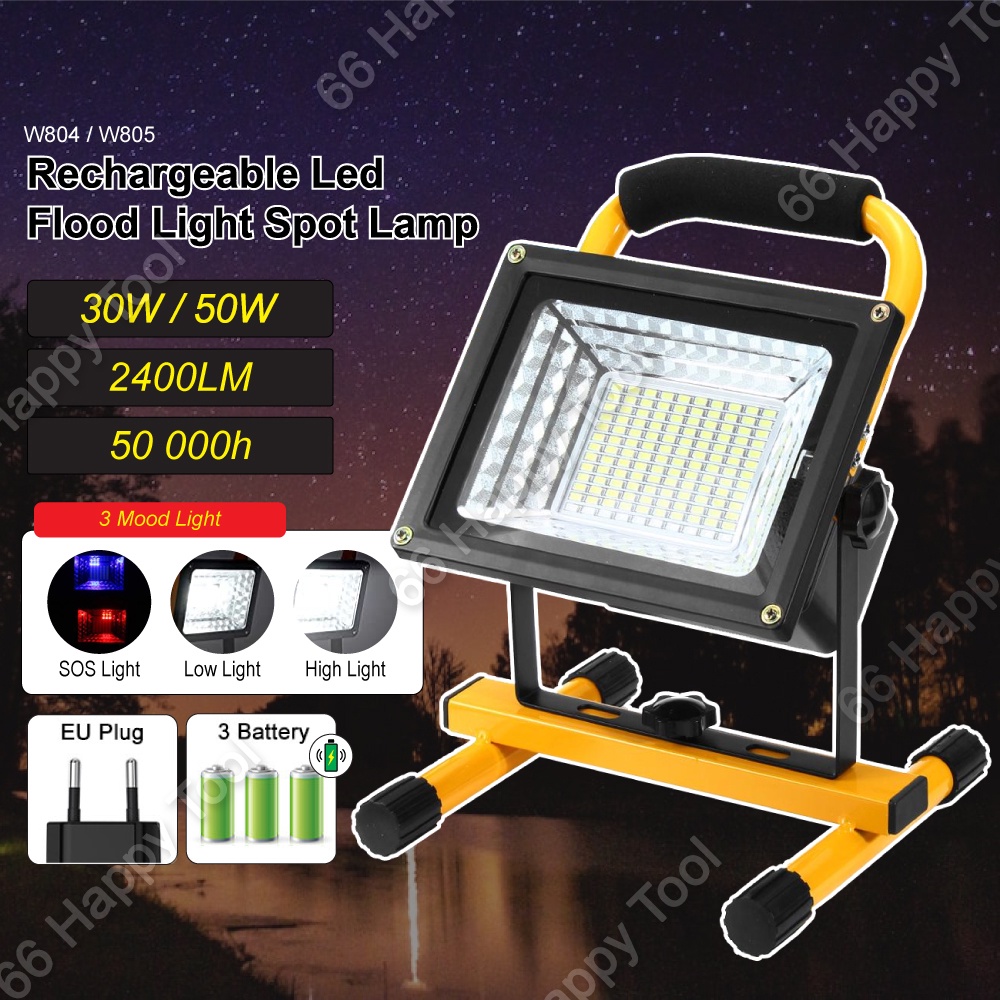 (30W/50W) Rechargeable Led Portable Flood Light Spot Lamp W804 W805 ...
