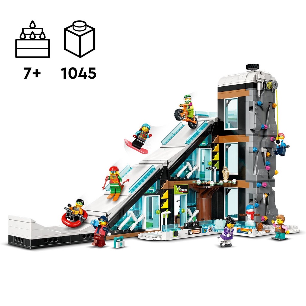 LEGO 60366 City Ski and Climbing Center Building Toy Set (1045 Pieces ...