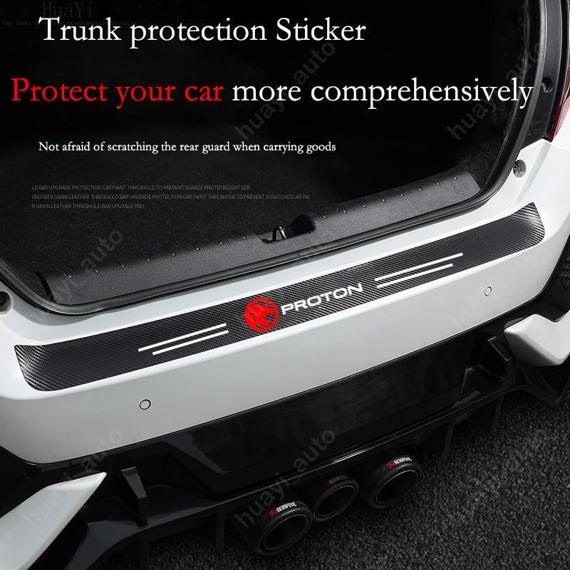 Proton Car Door Sill Sticker Anti-Scratch Carbon Fiber leather Sticker ...