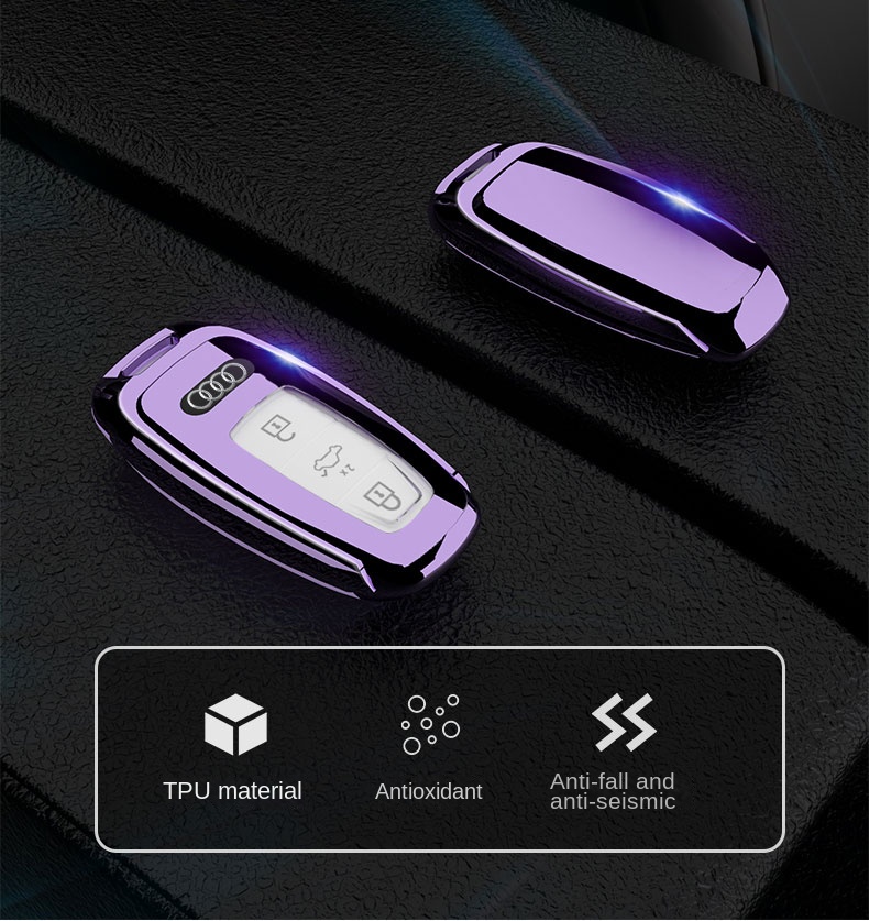 TPU Car Remote Key Case Cover Shell Fob For Audi A6L A6 A7 A8 Q7 Q8 E-Tron 2018-2022 A3 S3 S6 ...