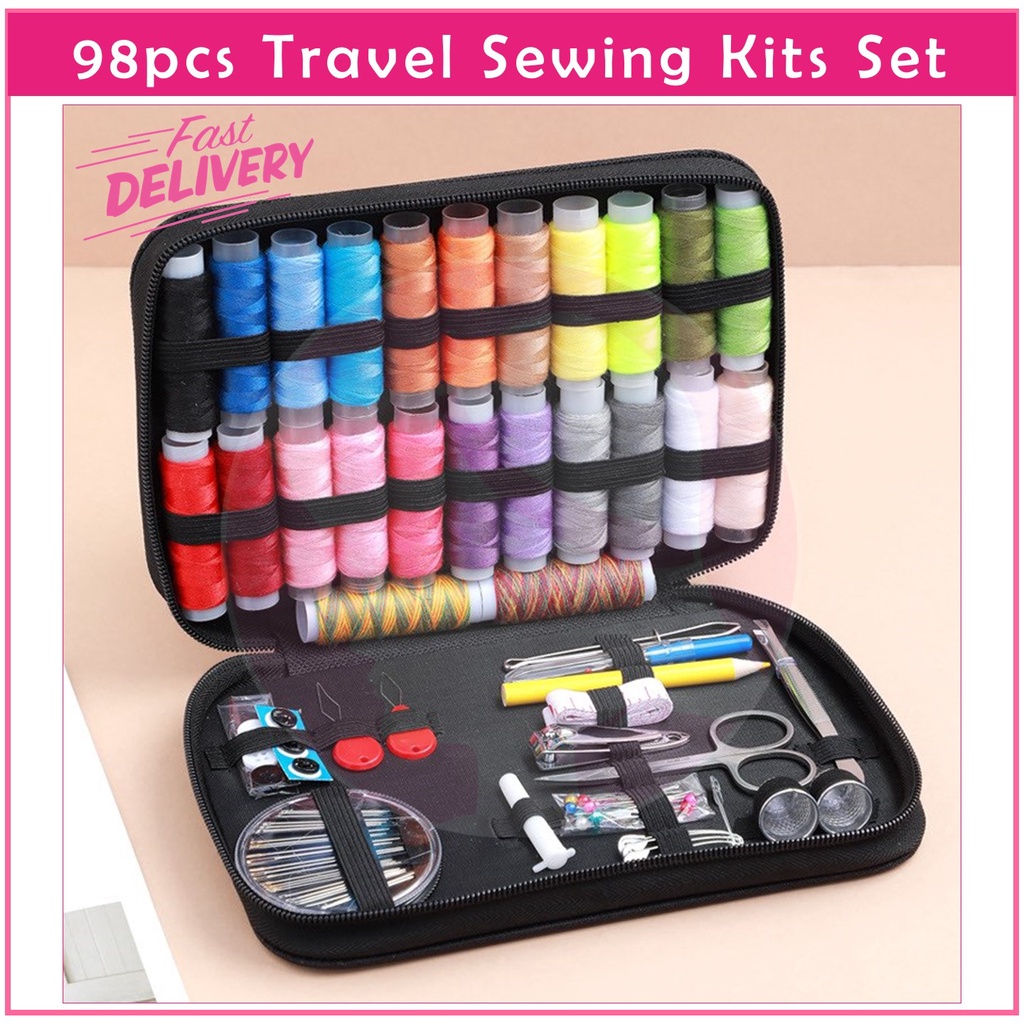 98pcs Sewing Kits DIY Multi-function Box Set Line Needle Button ...