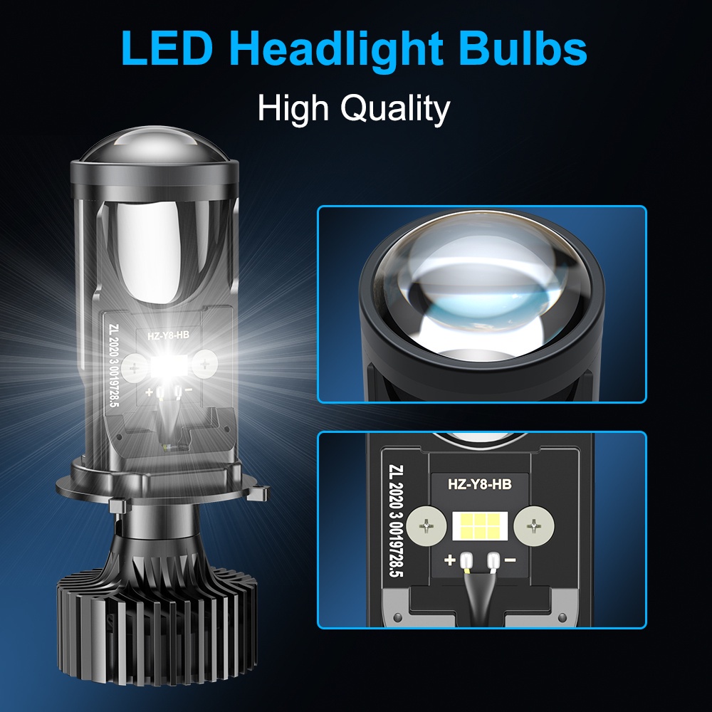2PCS Universal Headlamps Canbus Y6 H4 LED Car Headlight 6500k Mini Lens Headlight H7 H8 H9 H11 ...