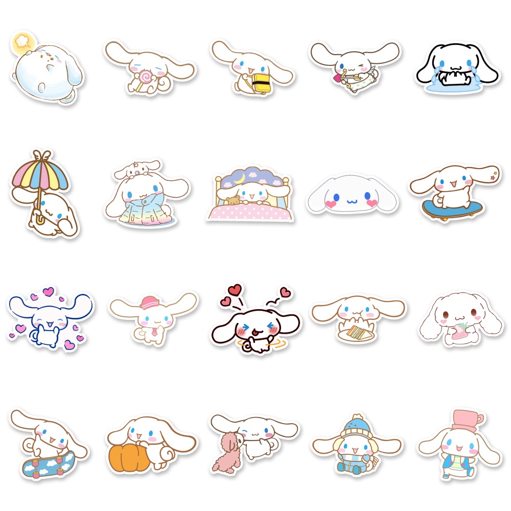 MUYA 50pcs Cinnamoroll Stickers Waterproof Cute Cartoon Vinyl Stickers ...
