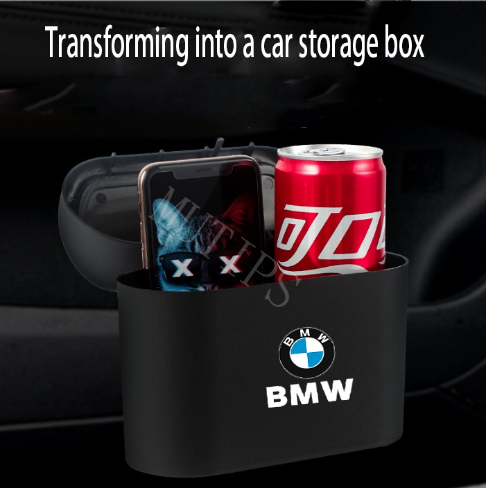BMW Car Portable Mini Trash Can Hanging Flip Lid Dustbin Back Seat ...