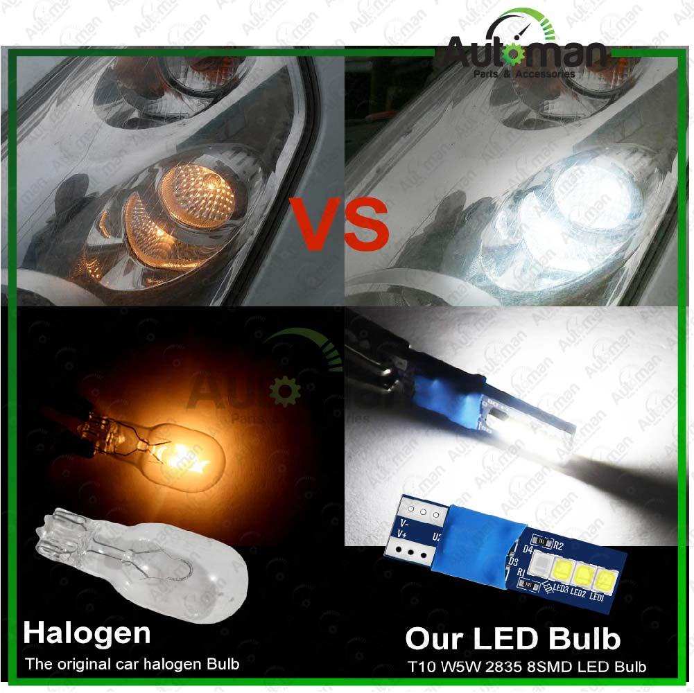 Universal T10 Led Blue To White Bulb Universal Led Light 2pcs Colour With Welcome Light Car or ...