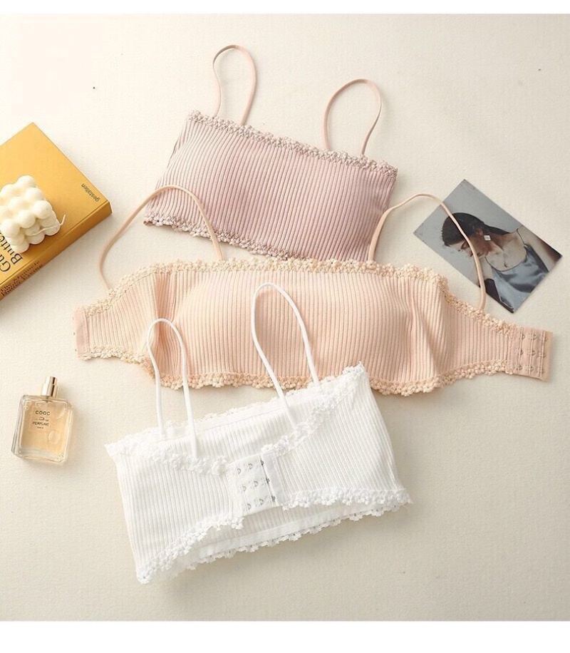 Women Seamless Bra Sexy Lace Tube Tops One Word Yoga Sports Vest Beautiful Back Cotton Shopee