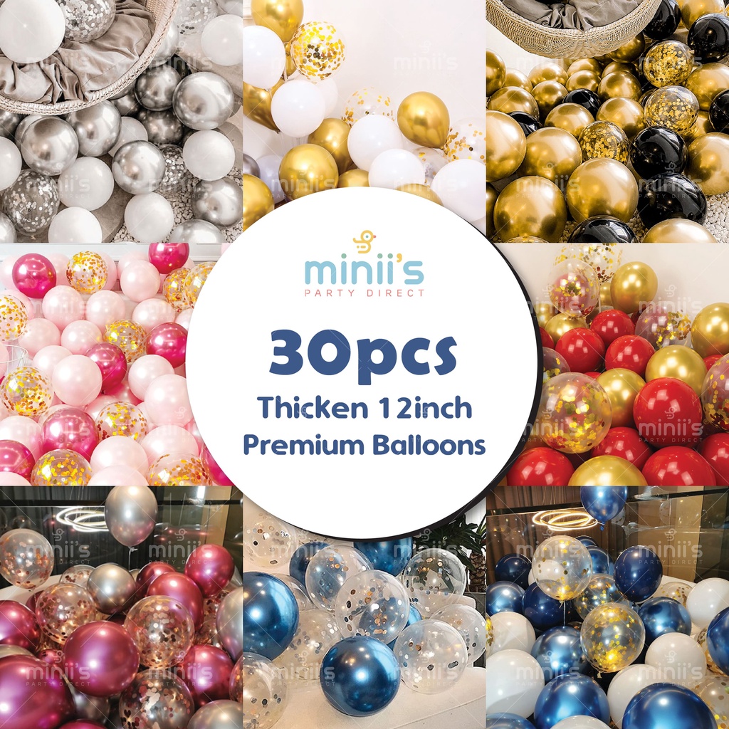 Miniis 30 pcs Thicken 12 inch Premium Balloons For Birthday Party ...
