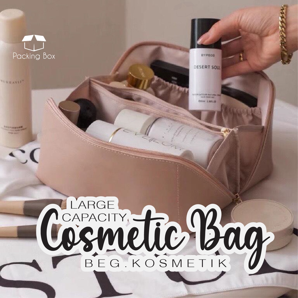 PKB INS Women Cosmetic Bag Large Capacity Travel Square Pillow Cream ...