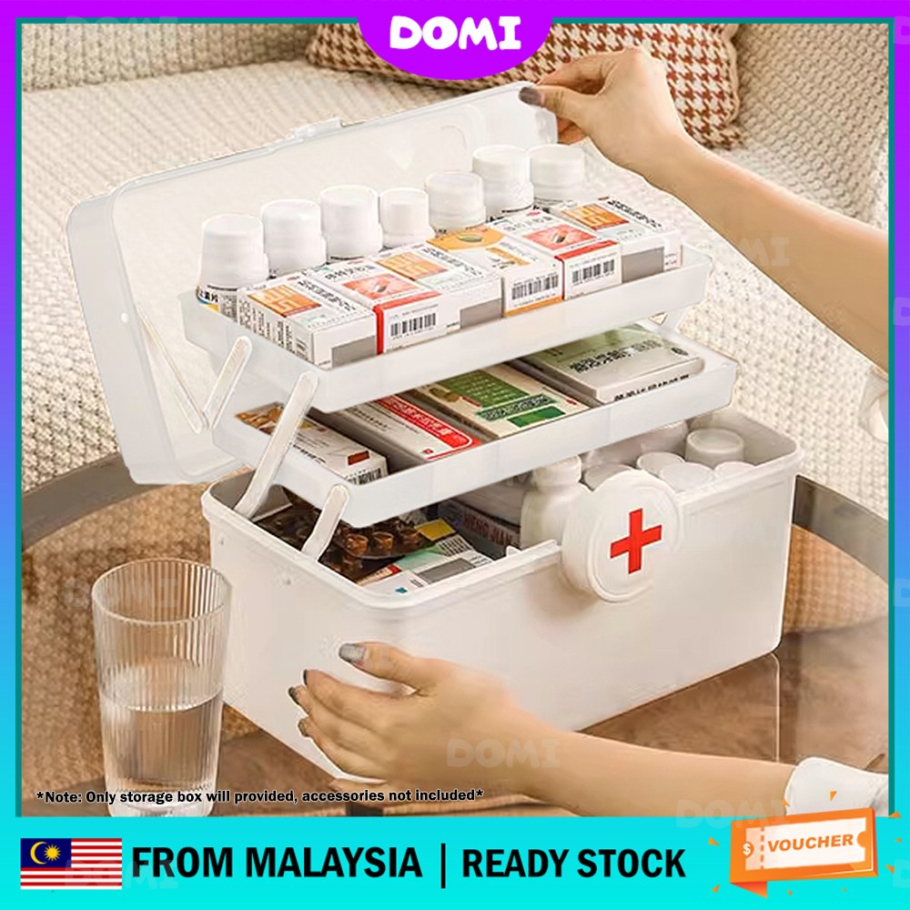 DOMI 3 Tier Multi-Layer Medicine Box Large First Aid Storage Box ...
