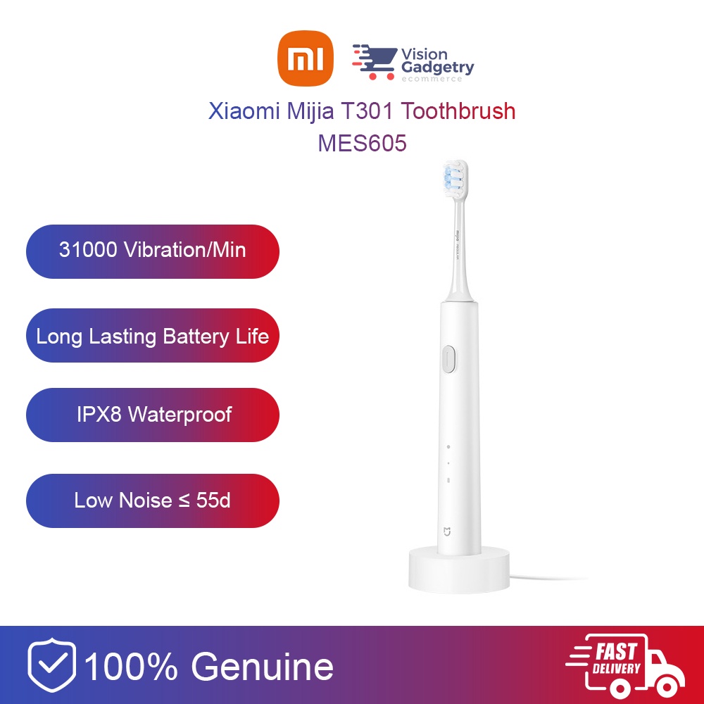 Xiaomi Mijia Mi Sonic Electric Toothbrush T301 Rechargeable 2 Mode IPX8 MES605 | Shopee Malaysia