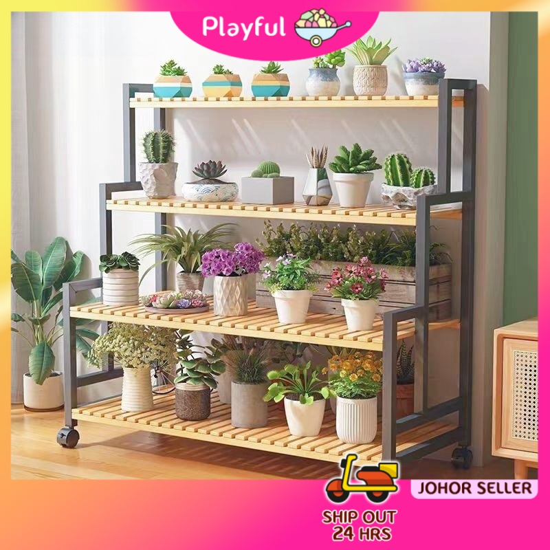 【PLAYFUL】 Flower Rack Plant Rack Steel Outdoor Rak Pasu Pokok Bunga ...