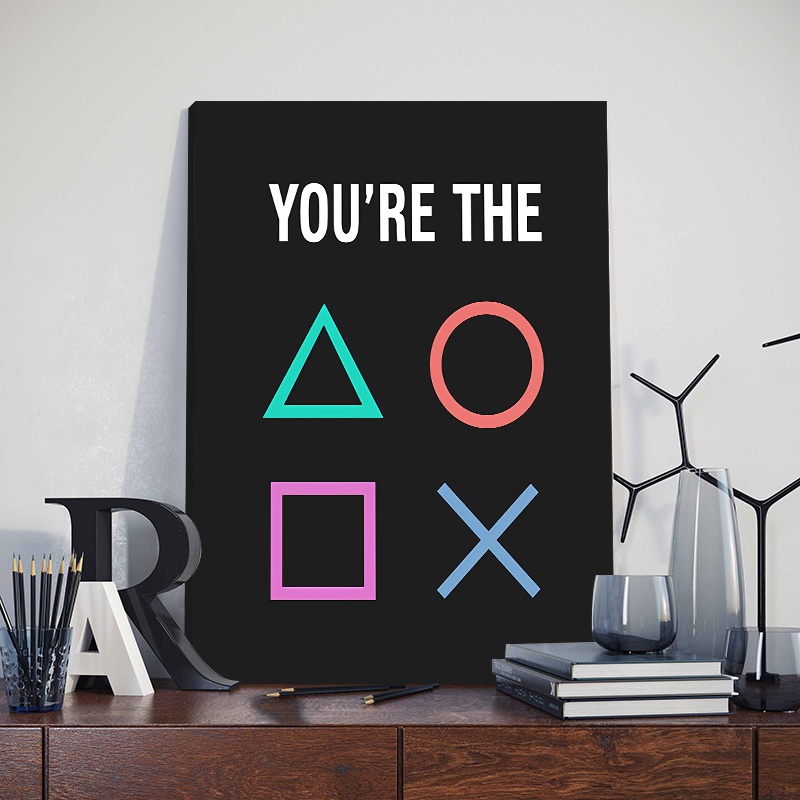（With Frame）Gamer Poster Boy Room Decoration Canvas Painting Game Room ...