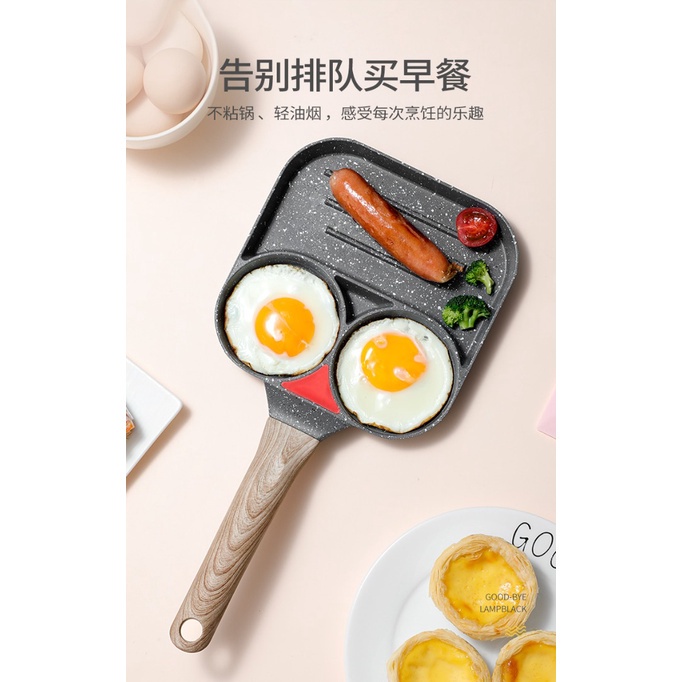 Double-Hole Non-Stick Fried Egg Burger Grill Pan 双孔鸡蛋汉堡煎锅 Mesin Burger ...