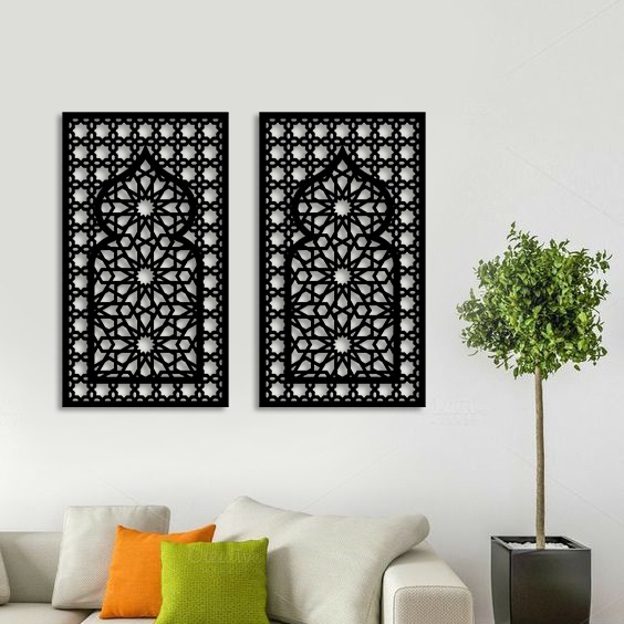 Islamic pattern arabic art wall panel decoration cut out kerawang ...
