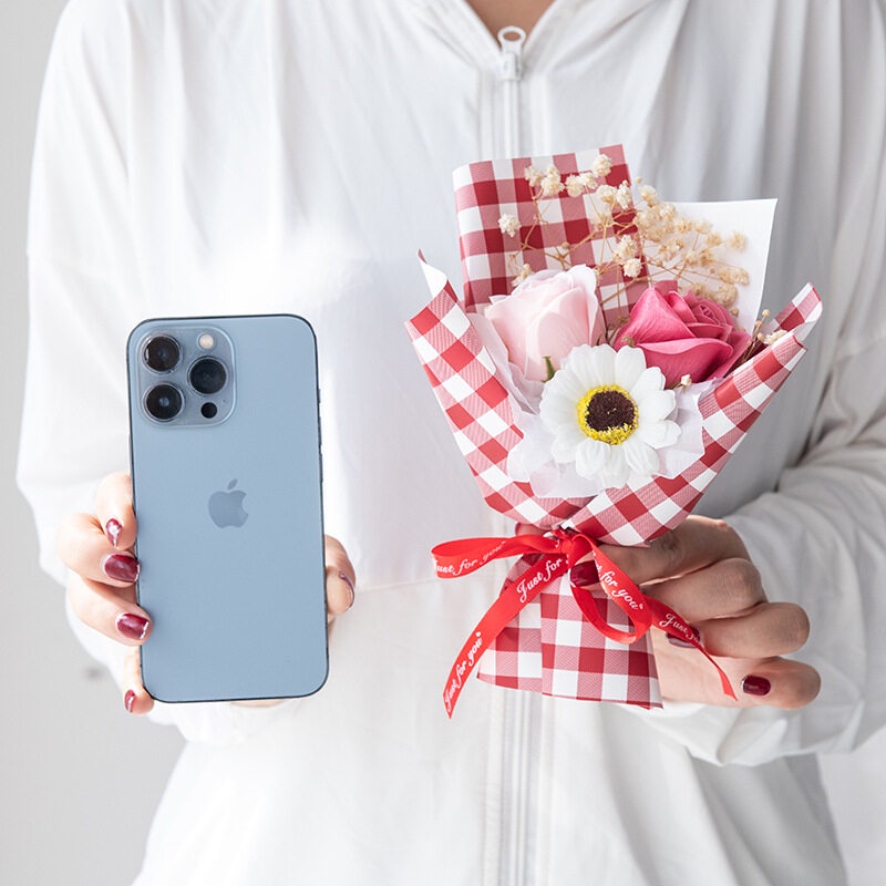 Checkers Style Rose Soap Flower Bouquet Gift for Teacher Mother ...