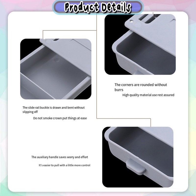 [Little B House] Space-Saving Under Desk Drawer Adhesive Storage Box ...